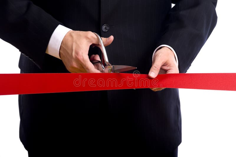 Cutting Red Ribbon stock photo. Image of beginning, attire - 5156552