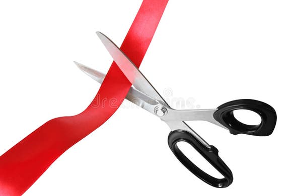 Cutting Red Tape stock photo. Image of photograph, horizontal - 8166204