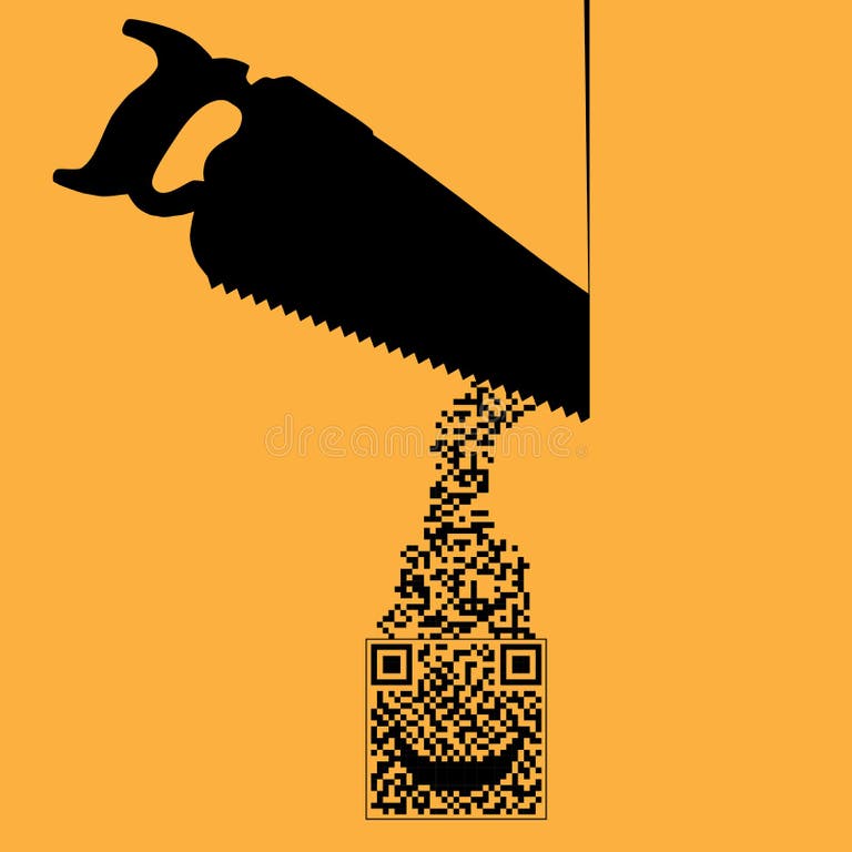 Cutting through Red Tape with QR Code Stock Vector - Illustration of ...