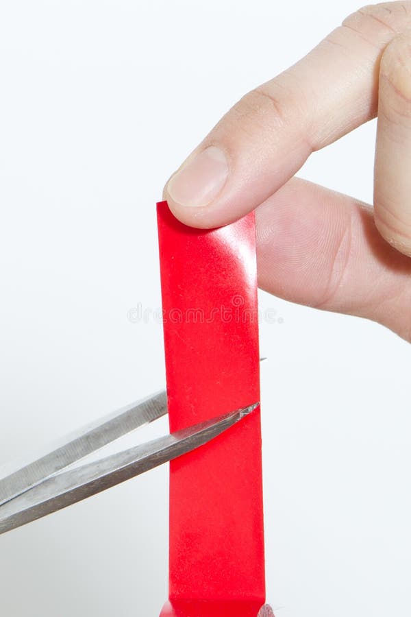 Cutting Red Tape stock image. Image of scissors, white - 816335