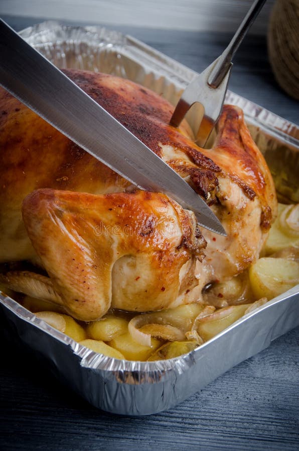 Chicken, knife and garlic stock photo. Image of garlic - 21510556