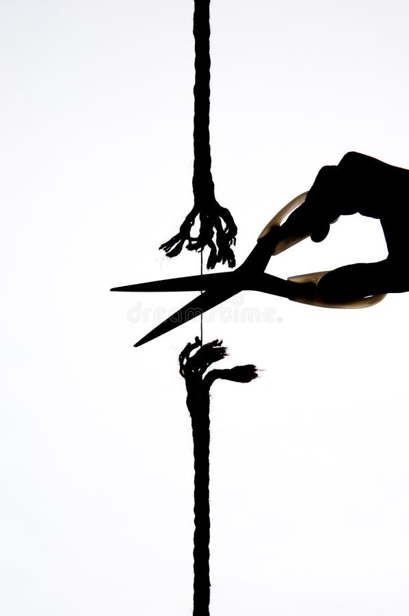 Cutting a rope stock image. Image of fiber, danger, silouette - 23262467