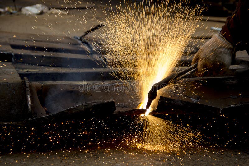 Cutting scrap metal stock photo. Image of large, steel - 65572154