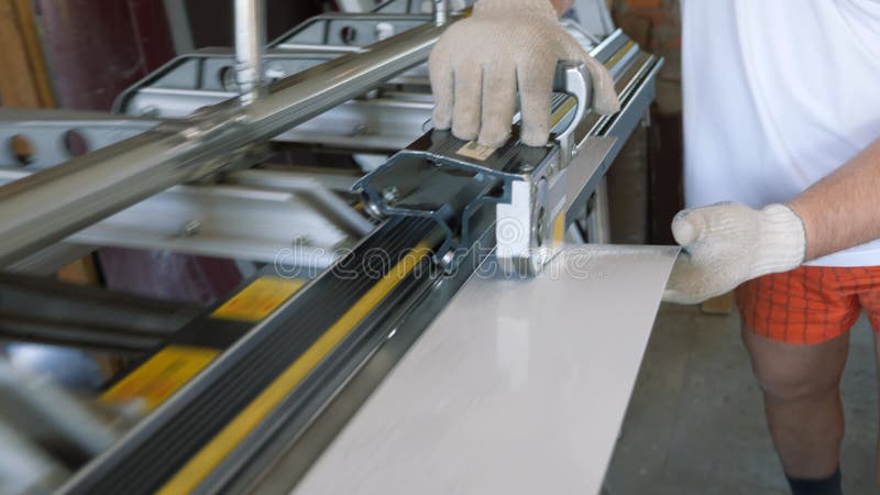 Cutting a Sheet of Metal. Construction of a Private House. Stock Video ...