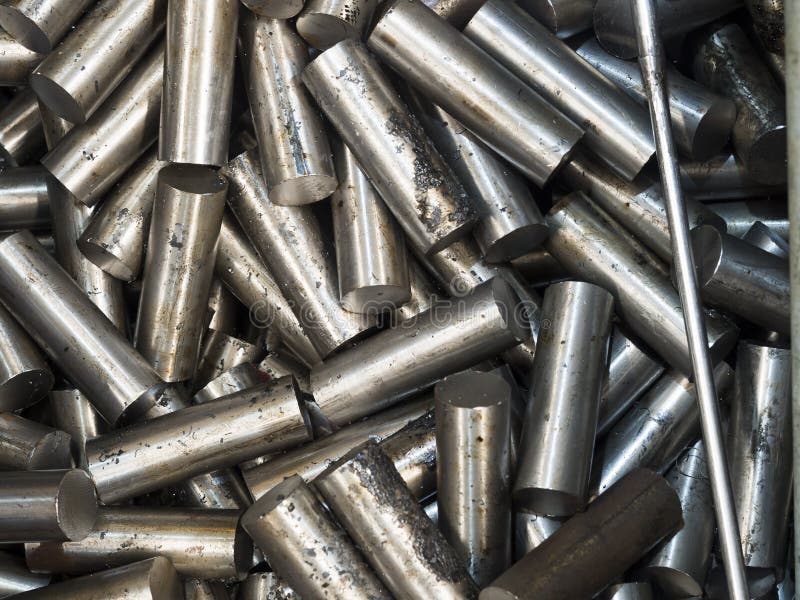 Cutting Steel Bar for Machining by CNC Lathe Stock Photo - Image of ...