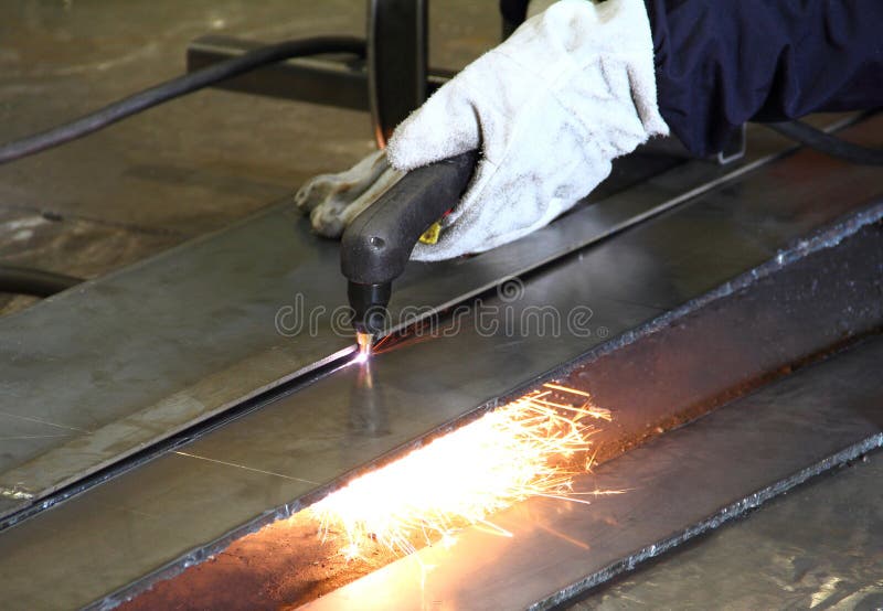 Cutting steel with gas stock image. Image of cutting - 47991959