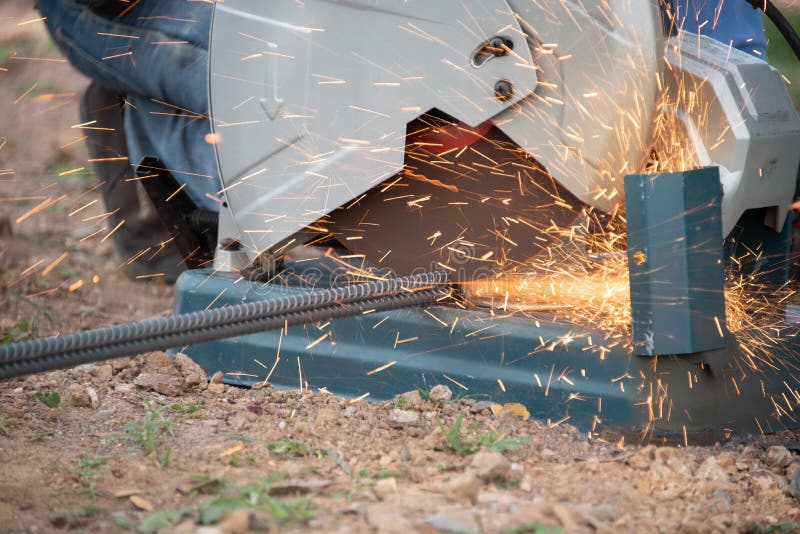 Cutting Steel by Metal Grinder Stock Photo - Image of equipment ...