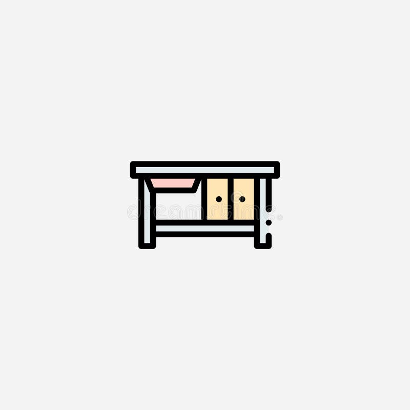 Cutting Table Vector Icon Sign Symbol Stock Vector - Illustration of ...