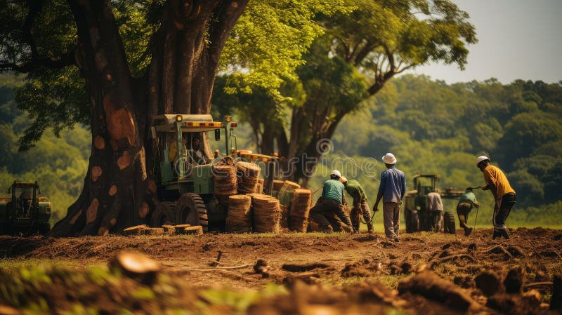 Cutting teak tree stock illustration. Illustration of teak - 328663016