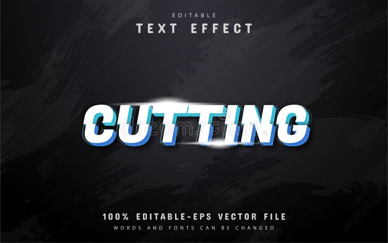 Cutting text effect design stock vector. Illustration of vector - 256120932