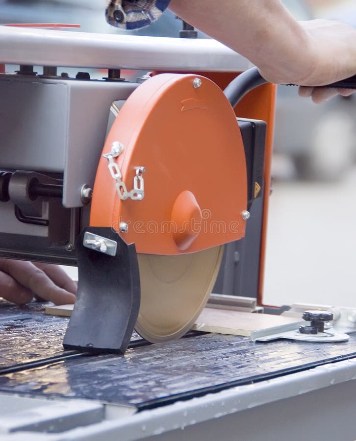Cutting tiles machine. stock image. Image of cutting, sawing - 3398717