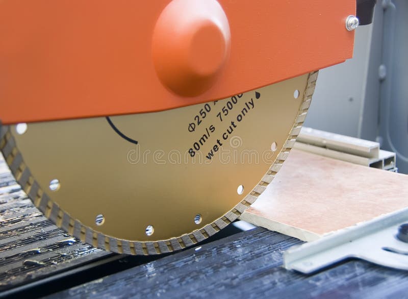 Cutting tiles machine. stock image. Image of cutting, sawing - 3398717
