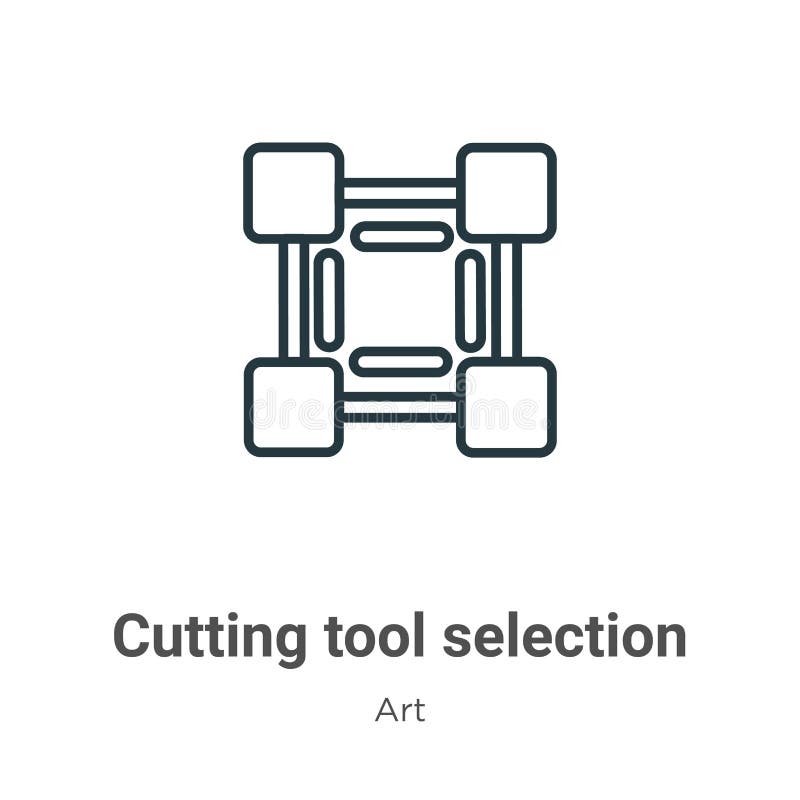 Cutting Tool Selection Vector Icon on White Background. Flat Vector ...