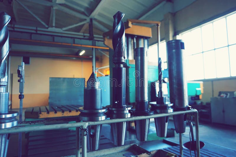 Cutting Tools on the Rack and Ready-to-operate Cnc-machining with a ...