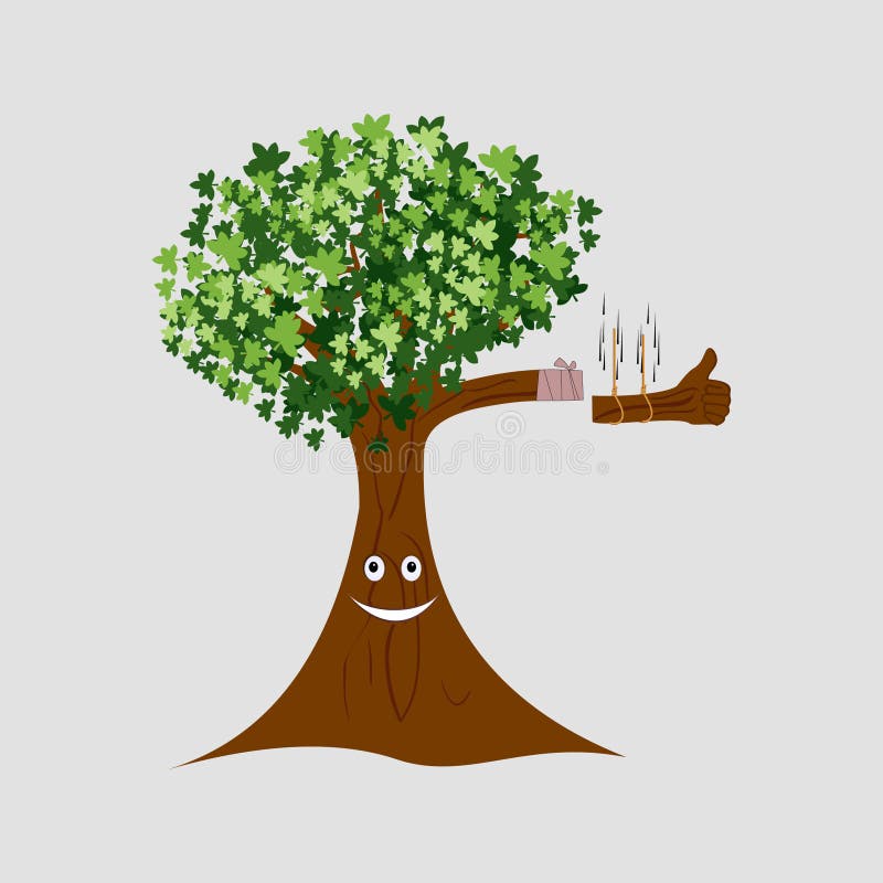 Cutting tree smile vector stock vector. Illustration of card - 124315012