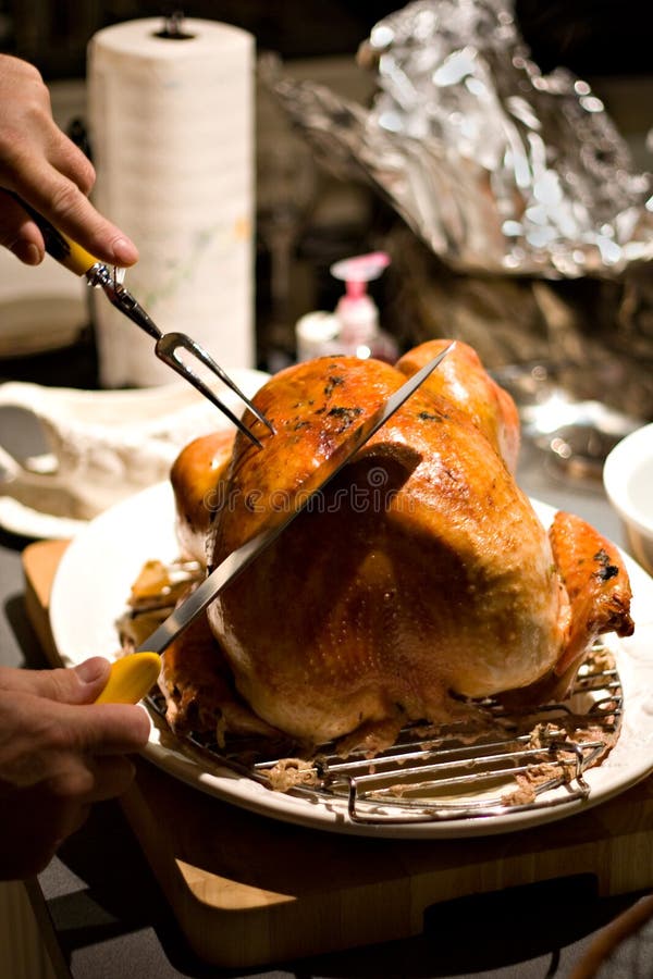 Cutting the Turkey stock image. Image of thanksgiving, bird - 425387