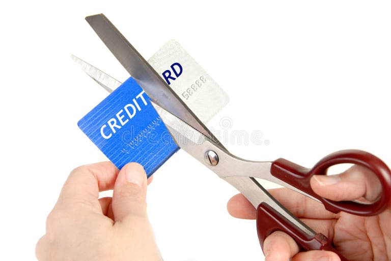 Cutting up a Credit Card stock image. Image of broke, destroy - 8309609