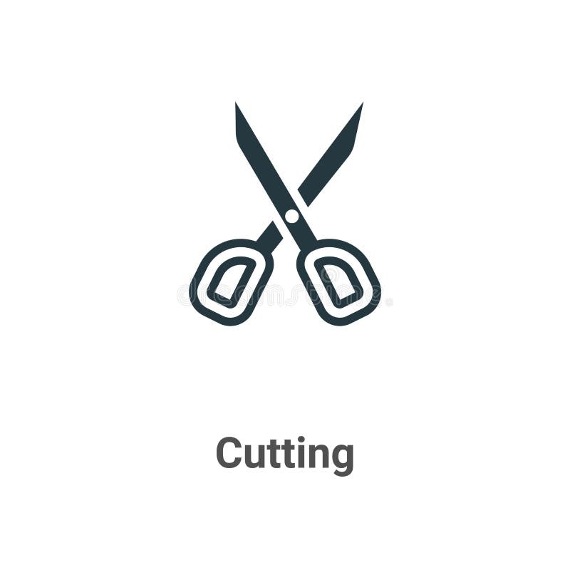 Cutting Vector Icon on White Background. Flat Vector Cutting Icon ...