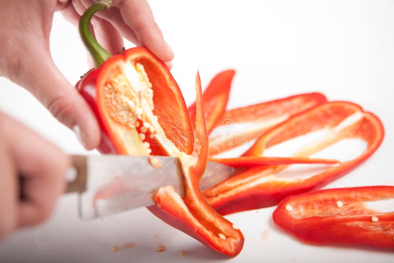 Cutting vegetables stock image. Image of knife, portion - 16718473