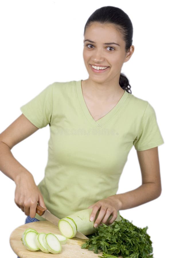 Cutting vegetables stock photo. Image of girl, bunch, healthy - 2586526