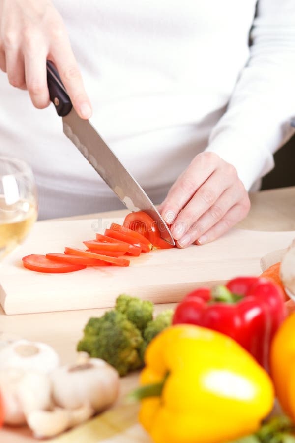 Cutting vegetables stock photo. Image of cutting, nutrient - 56970024