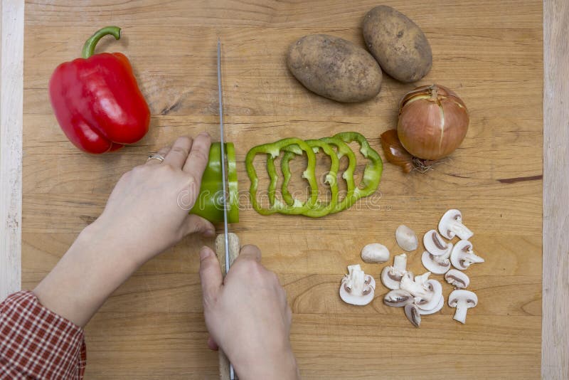 Cutting Veggies on a Cutting Board Stock Photo - Image of ingredient ...