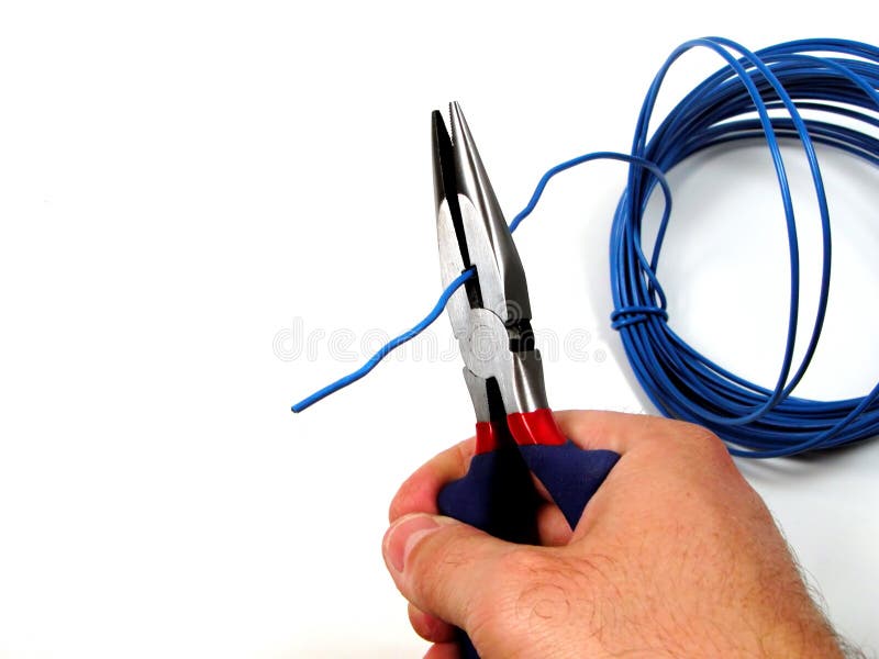 Cutting the wire stock image. Image of hand, pair, pliers - 386279