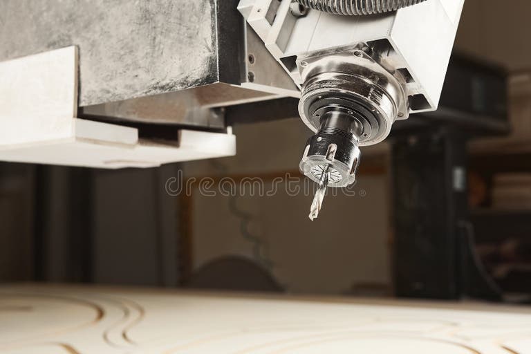 Cutting Wood Using a Machine with Numerical Control. Cnc Tool Stock ...