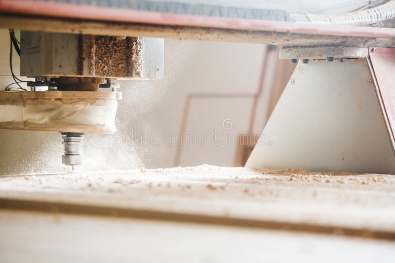 Cutting Wood Using a Machine with Numerical Control. Cnc Tool Stock ...