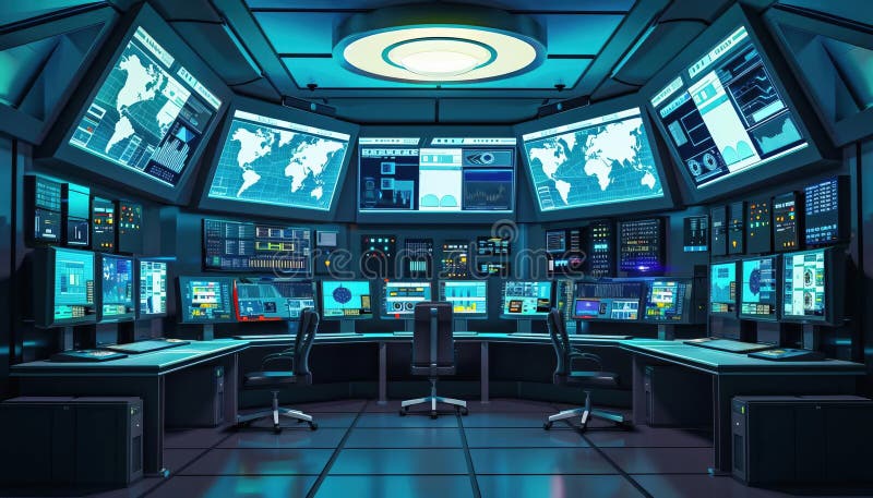 53 Cuttingedge 3D Cartoon Cybersecurity Control Room with Virtual ...