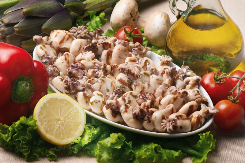 Cuttle fish stock image. Image of meal, fresh, food, chips - 13340433