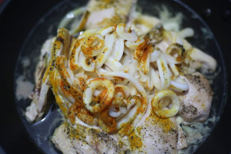 Asian cuttle fish rice stock photo. Image of delicious - 21951868