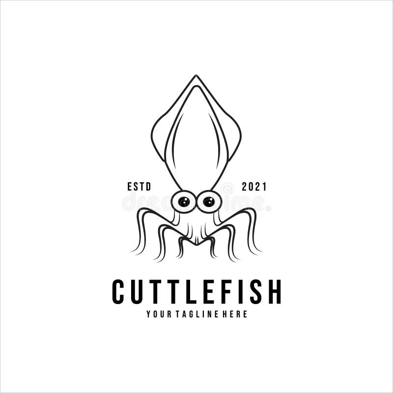 Cuttle Fish Line Art Minimalist Vector Logo Design Stock Vector ...