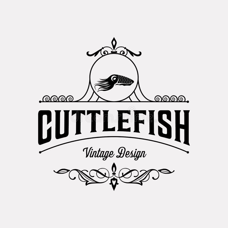 Cuttle Fish Vintage Logo Vector Symbol Illustration Design Stock Vector ...