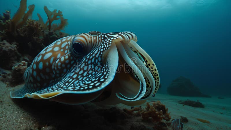 A Cuttlefish Blends Seamlessly with Its Surroundings Stock Illustration ...