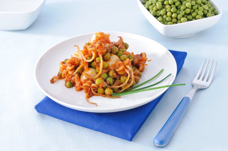 Cuttlefish with peas stock image. Image of dinner, lunch - 23175759