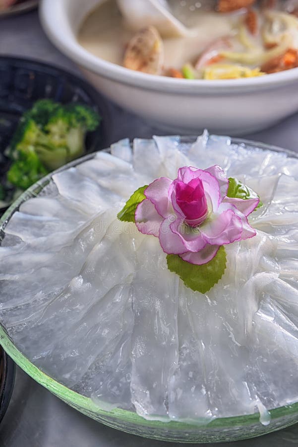 Cuttlefish Sashimi in Ice Cube Stock Image - Image of uncook, crispy ...