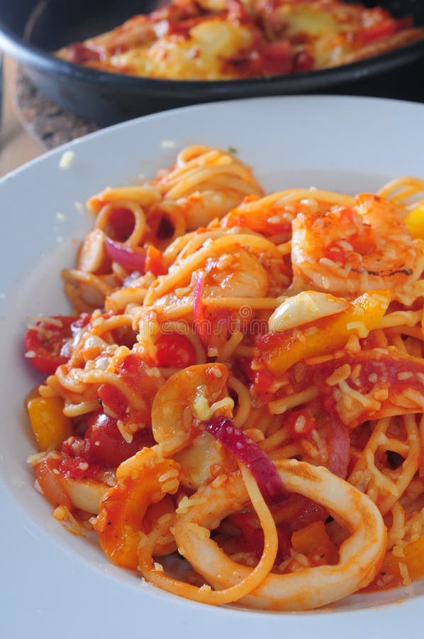 Cuttlefish spaghetti stock image. Image of recipe, onion - 30708135