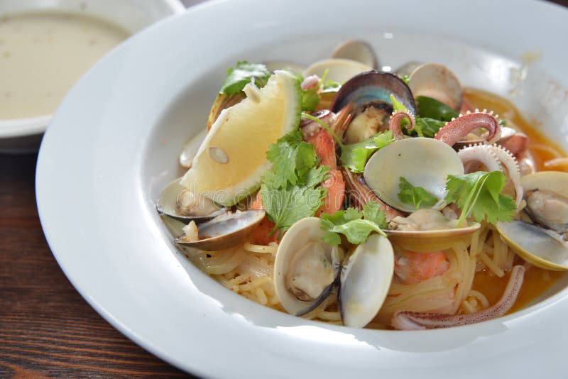 Cuttlefish spaghetti stock photo. Image of cuttlefish - 91637938