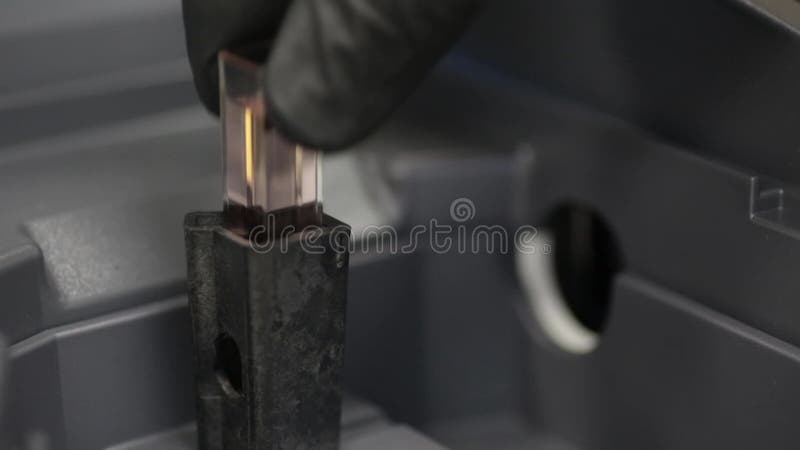 Testing Cuvette of Blue Liquid Stock Footage - Video of fluid ...