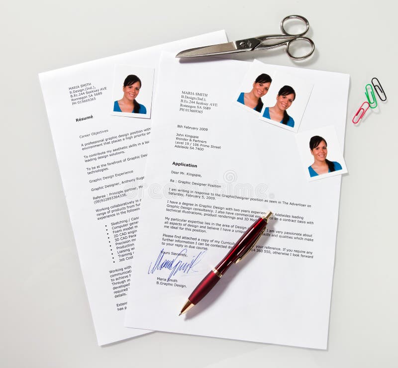 CV and Application Letter in English Stock Image - Image of apply ...