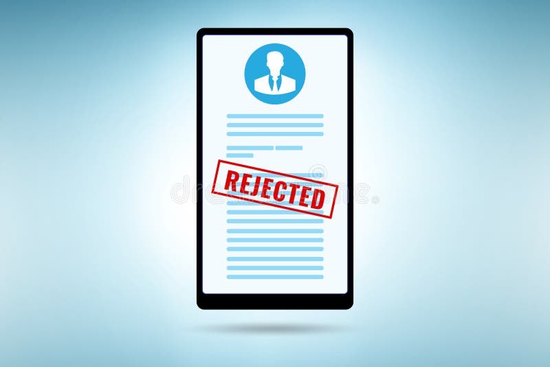 CV Application Rejection Notice in Employment Concept Stock ...