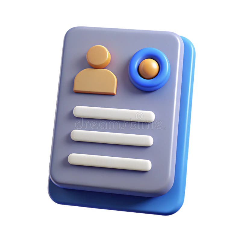 CV Form 3D Icon stock illustration. Illustration of work - 358577137