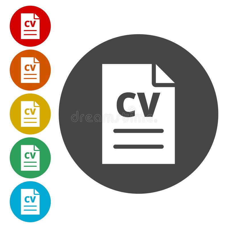 Cv-het Pictogram, Cv Hervat Pictogram Vector Illustratie - Illustration ...