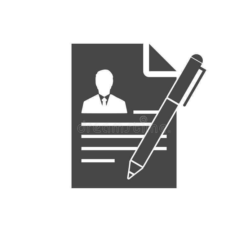 CV icon, CV resume icon stock vector. Illustration of business - 124755438