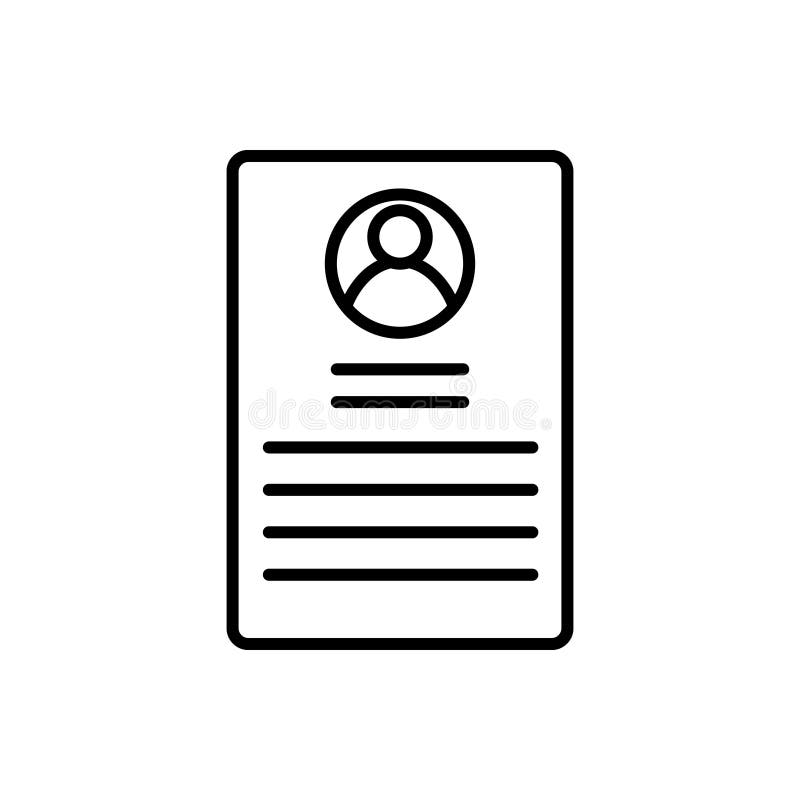 CV Icon Vector Set. Resume Illustration Sign Collection. User Data User ...