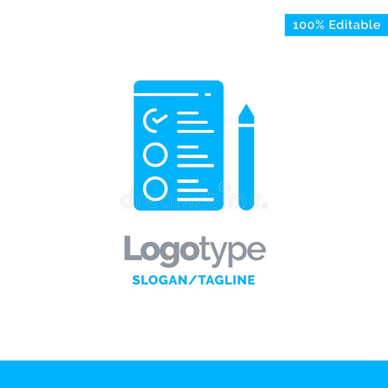 Cv, Job, Job Search Blue Solid Logo Template. Place for Tagline Stock ...