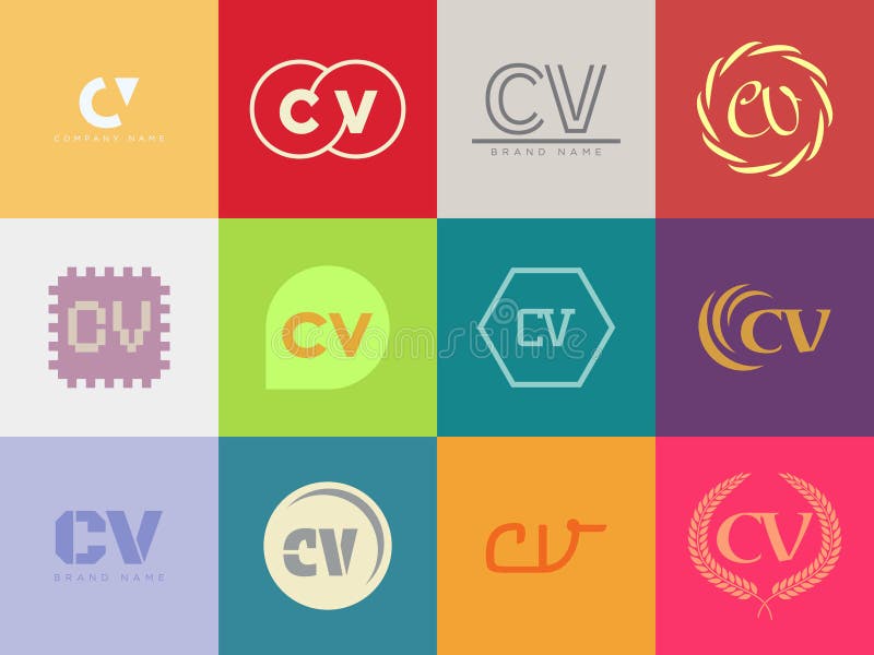 CV Logo Company Template. Letter C and V Logotype Stock Vector ...