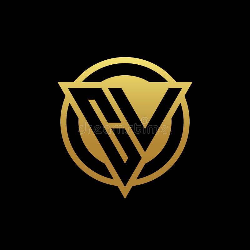 CV Logo Monogram with Triangle Shape and Circle Rounded Isolated on ...