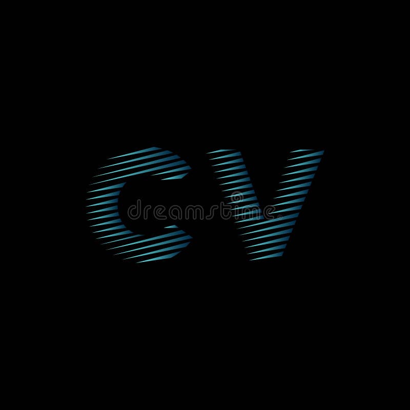 CV Monogram Lines Style Blue Light Vector Stock Vector - Illustration ...